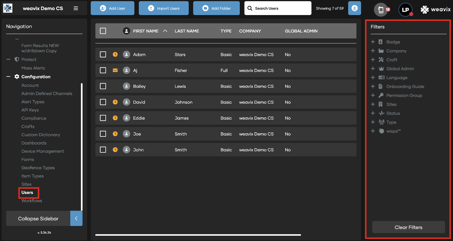 User Management in Console – weavix™ Help Center